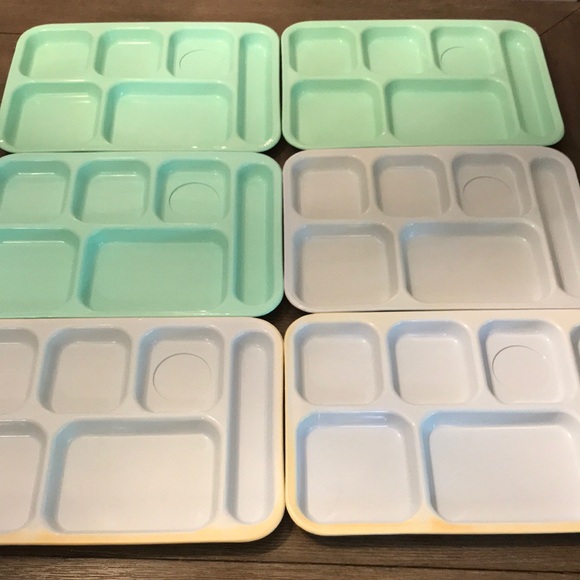jones zylon | Dining | Vintage Zylon Divided Serving Meal Trays Camping ...